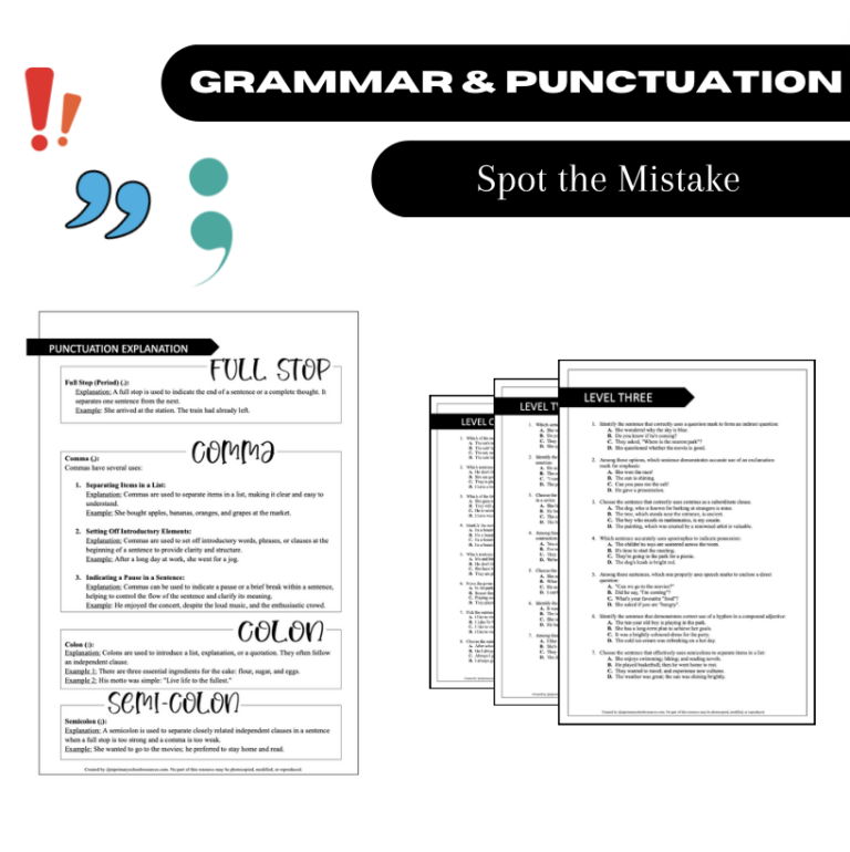 Spot The Mistake (Grammar & Punctuation) | NI Primary School Resources