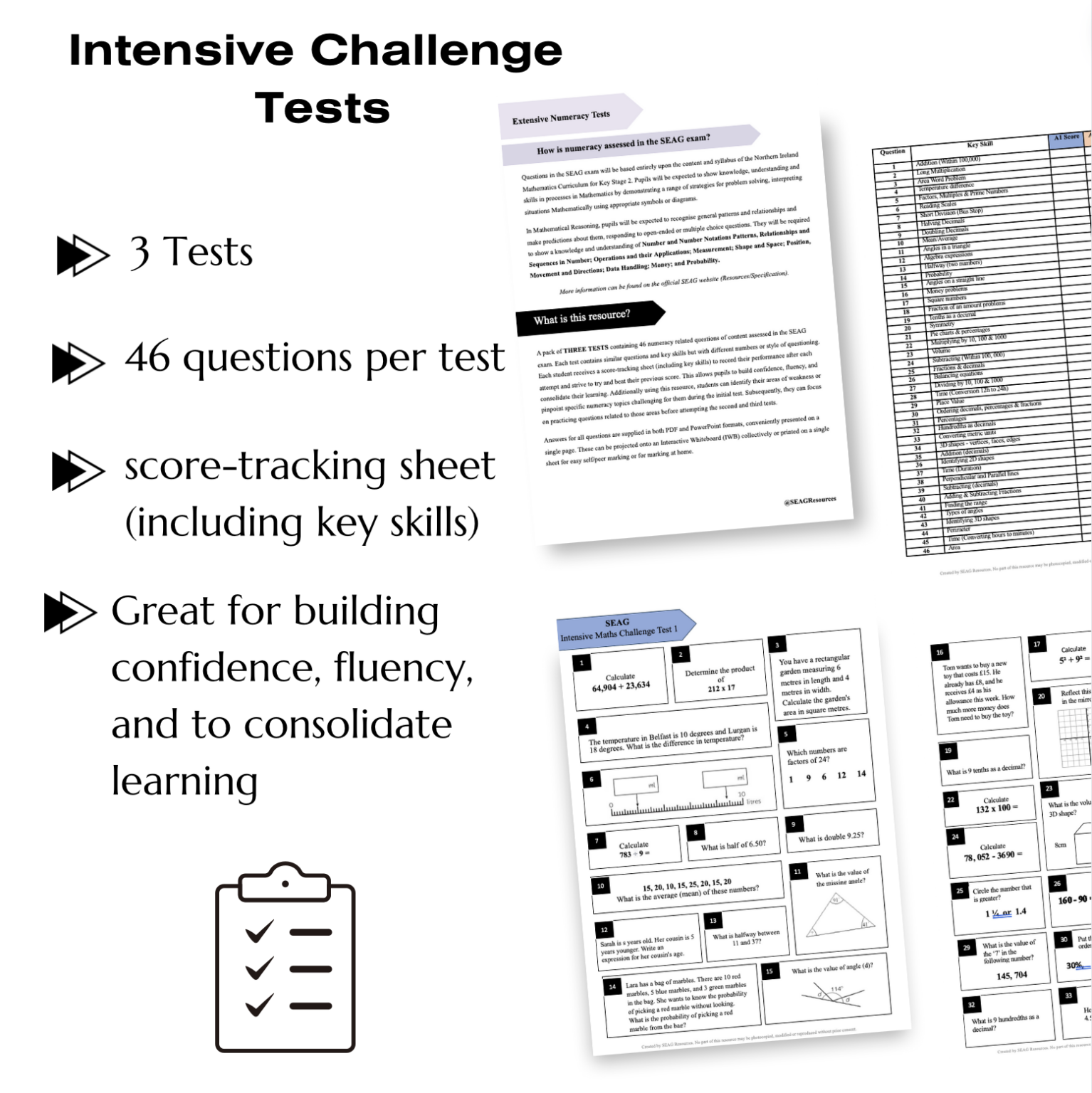 Numeracy Intensive Challenge Tests | NI Primary School Resources