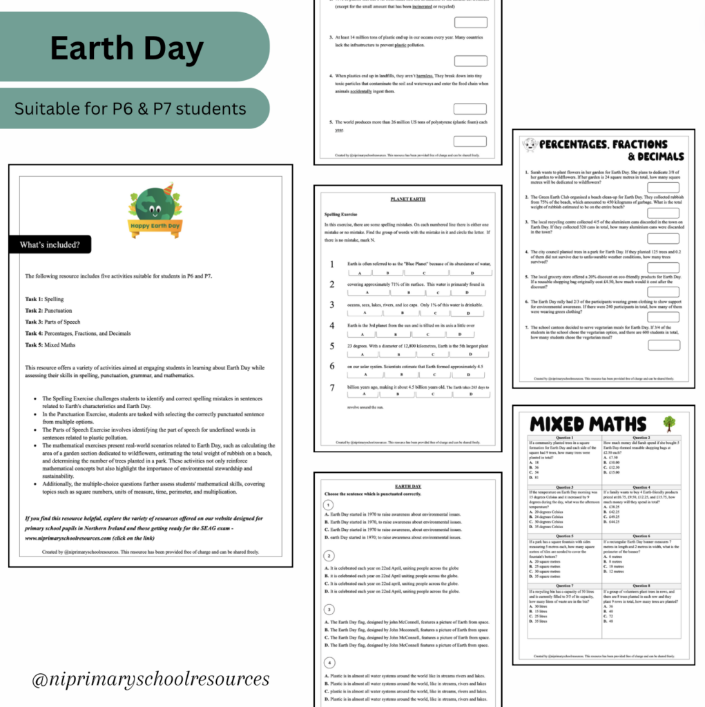 NI Primary School Resources | Transfer Tests | SEAG | Northern Ireland