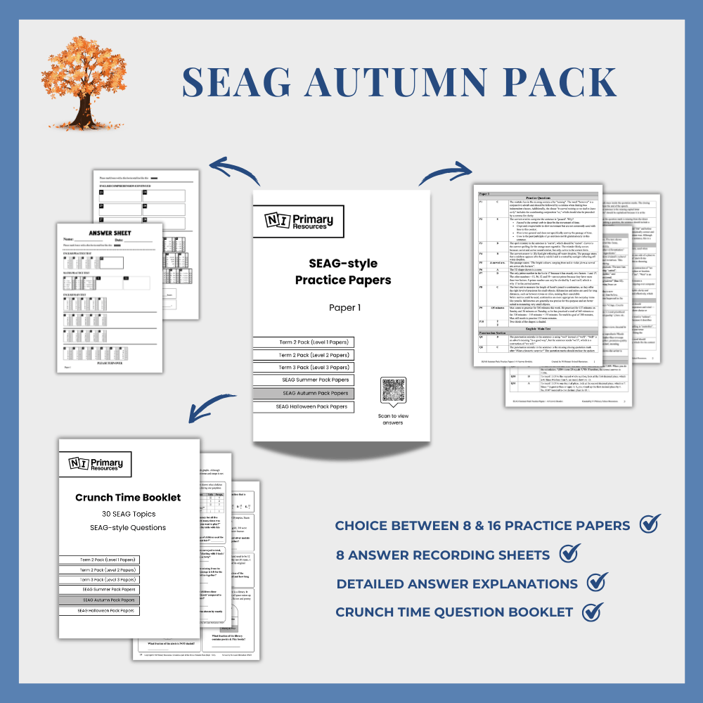 NI Primary School Resources | Transfer Tests | SEAG | NI