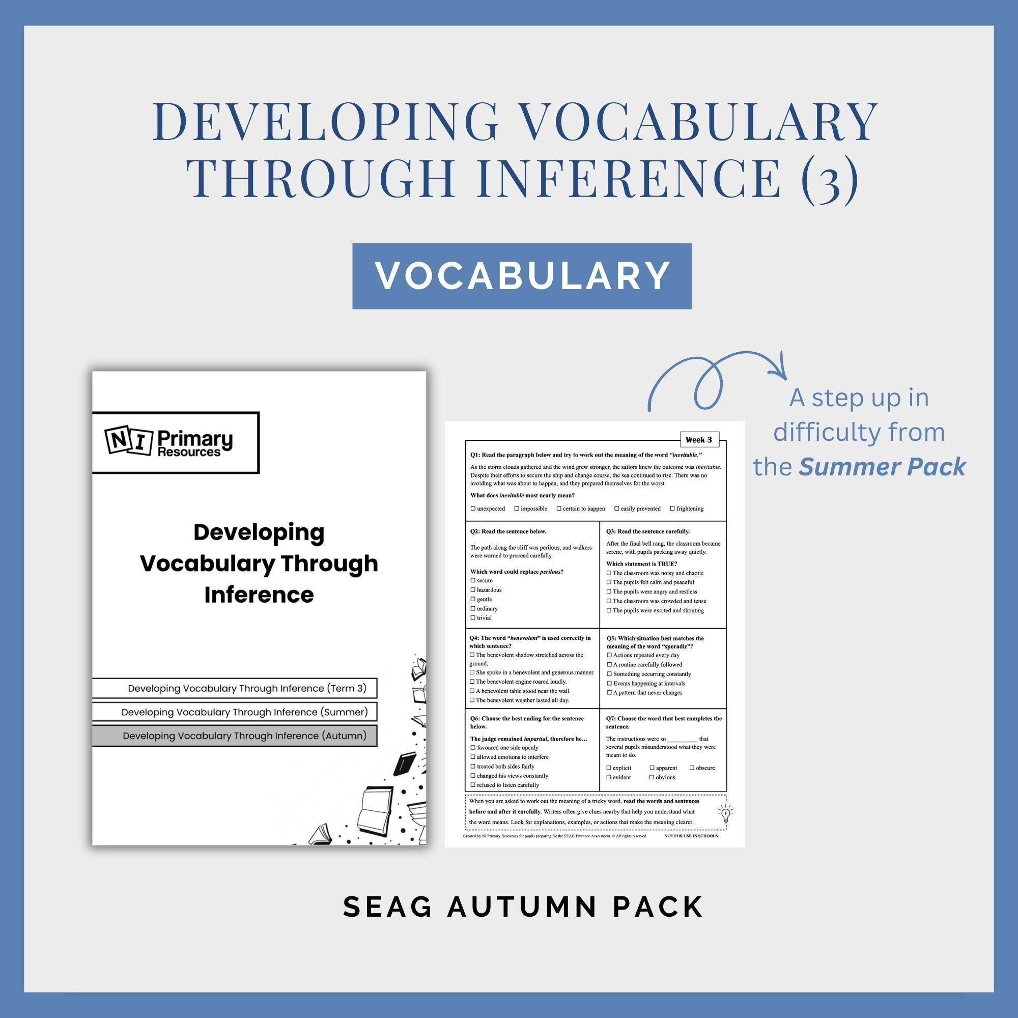 Developing Vocabulary Through Inference (3) Autumn Pack - NI Primary ...